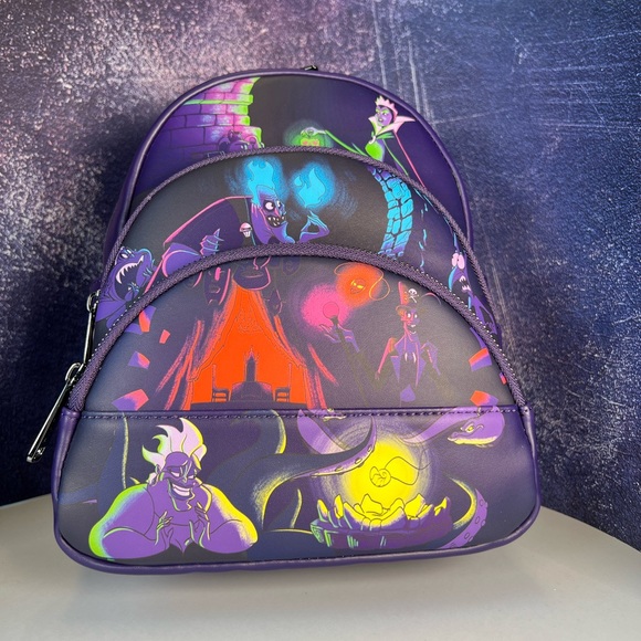 Loungefly | Bags | Loungefly Disney Villains Triple Pocket Glow In The ...